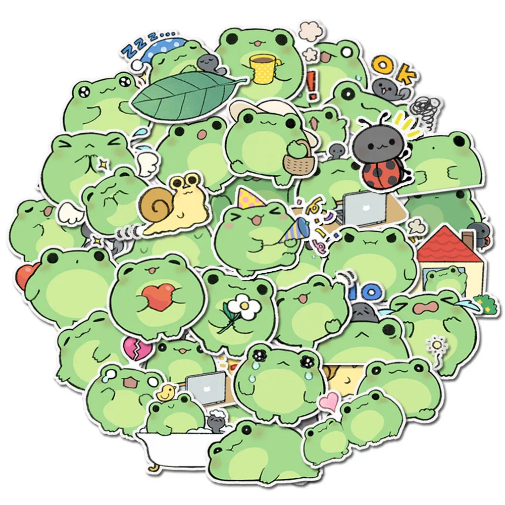 20 40pcs Cute Frog Stickers Small Self Adhesive Decals for Photo Album ...