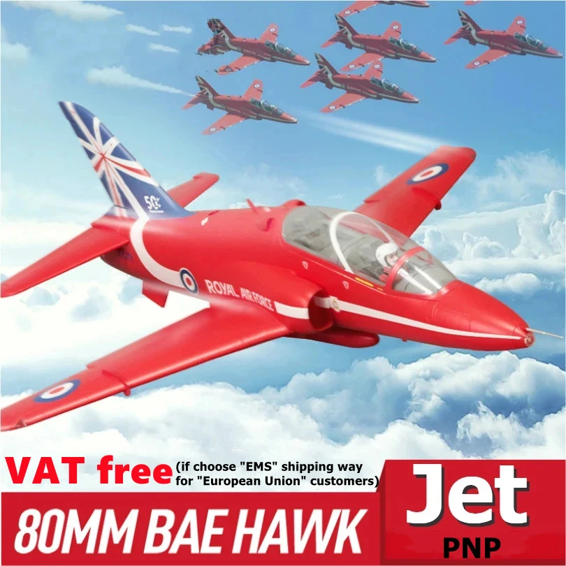 FMSRC-RC-Airplane-80mm-Ducted-Fan-EDF-Jet-Bae-Hawk-Red-Arrow-6CH-with ...