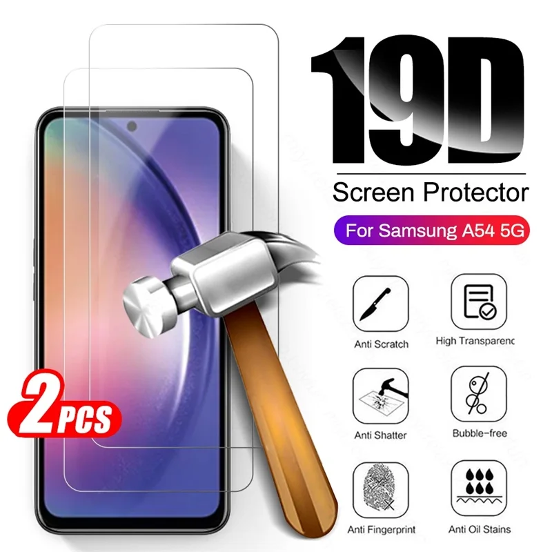 2PCS Full Tempered Glass For Samsung Galaxy A54 A 54 5G 2023 A546B 6.4 ...