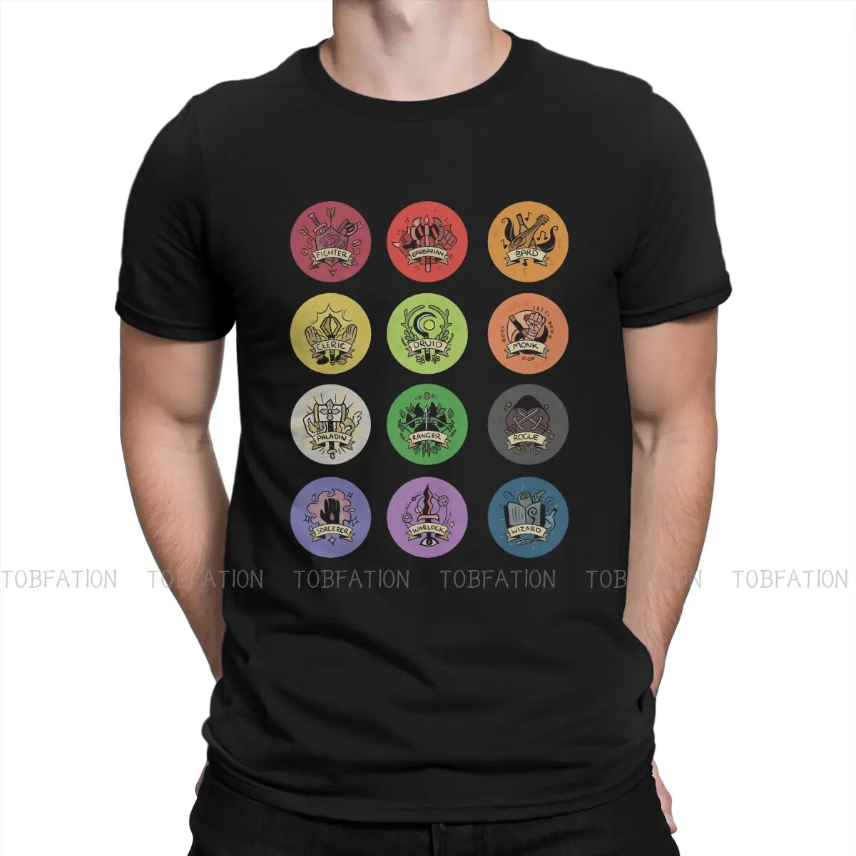 DnD-Classes-Tshirt-Graphic-Men-Tops-Vintage-Goth-Summer-Streetwear ...