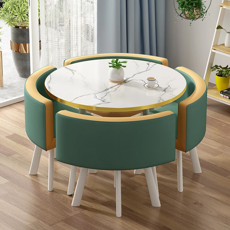 Poker-Marble-Dining-Tables-Set-4-Chairs-Center-Round-Dinning-Table ...