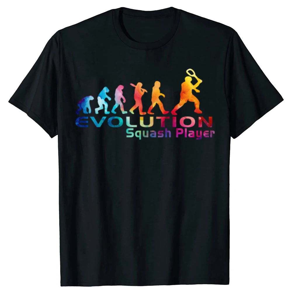 Funny Evolution Of Squash Player T Shirts Men Women Pure Cotton Humor ...