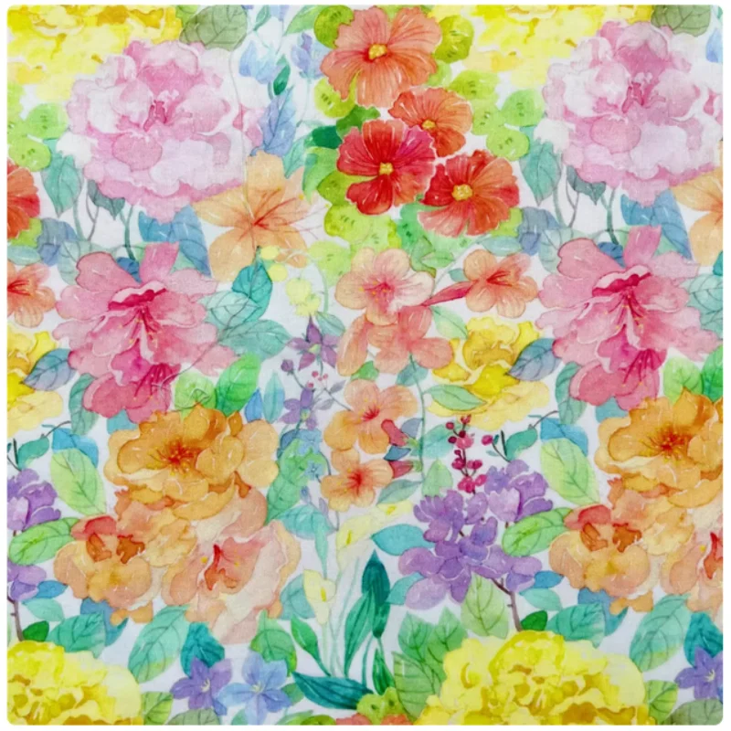 Bright Color Flower Print Pure Cotton Fabric, Handmade DIY Children ...