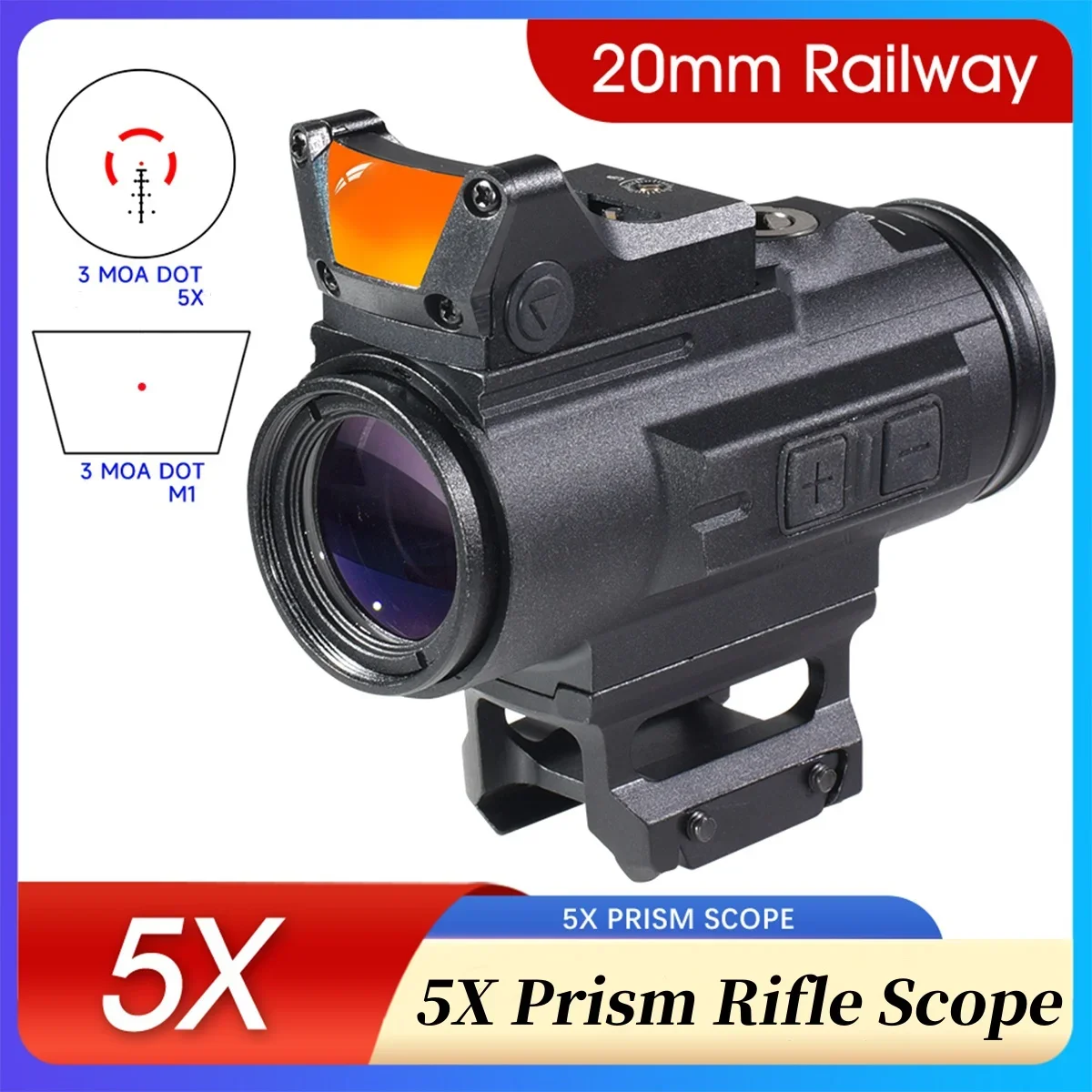5X-Magnifier-GEN-II-and-M1-Red-Dot-Combo-HD-Prism-Rifle-Scope-3-MOA ...