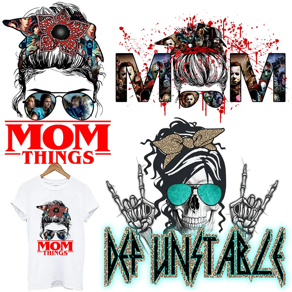 Heat-Transfers-Sticker-On-Clothes-DIY-MOM-Horror-MoVie-Killers-Patches ...