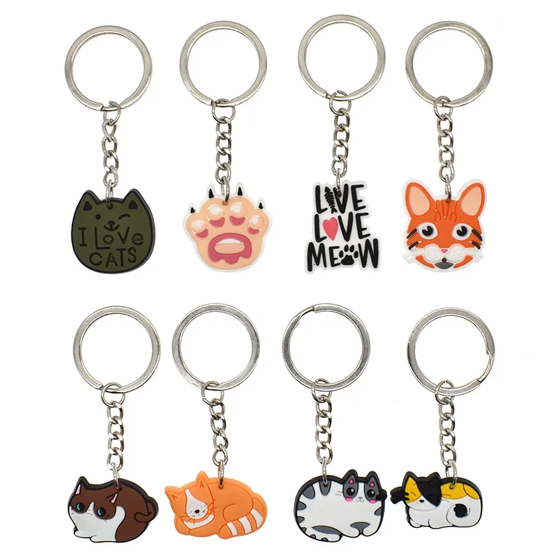 1-PCS-Cartoon-Cat-Shaped-Keychain-Women-Men-Creative-Metal-Animal ...