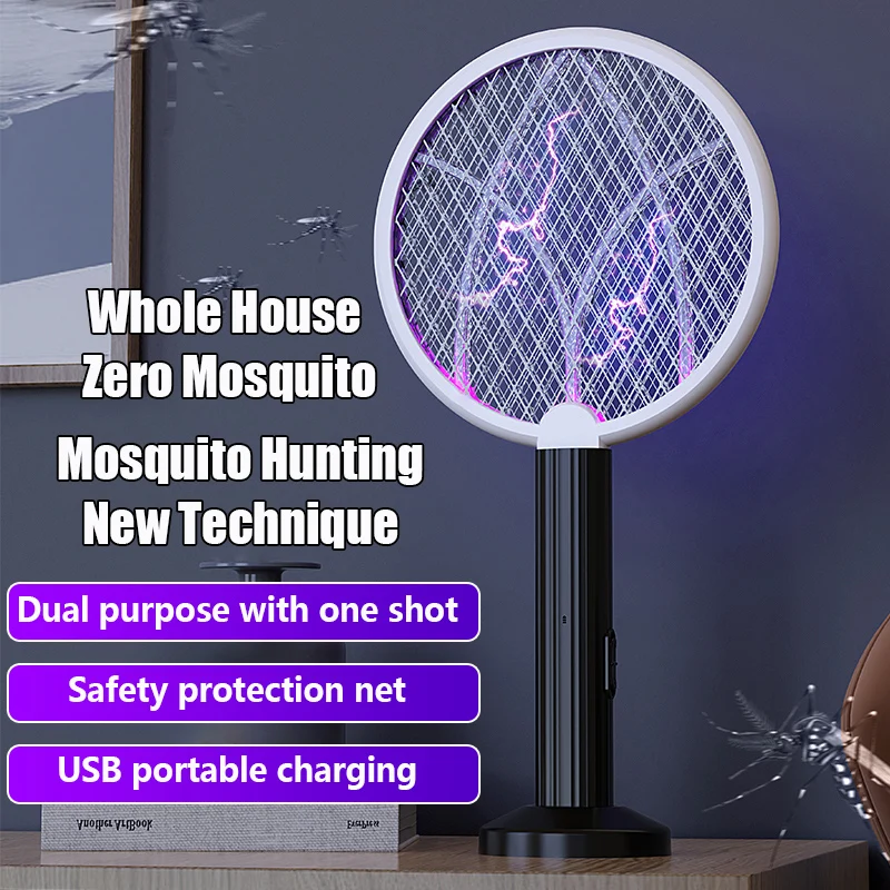23-New-Household-Electric-Mosquito-Swatter-2-in-1-USB-Lithium-Battery ...