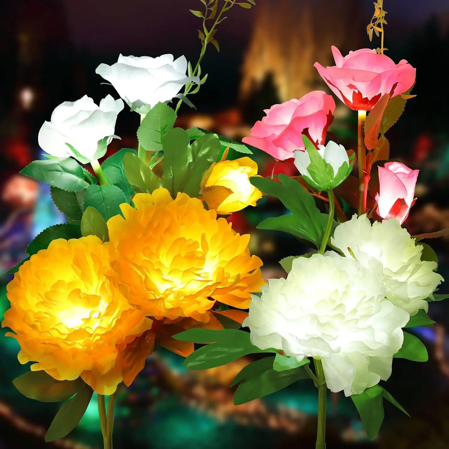 Solar Peony Flower Lights/ Home Decoration – Tranquil Home Store