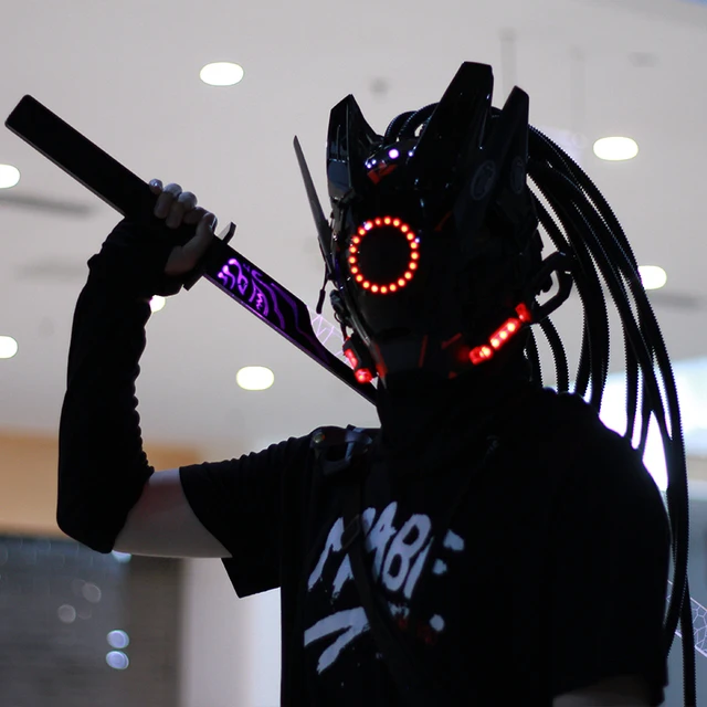 Game Cyberpunk Pipe Dreadlocks Mask Cosplay Costume - AllCosplay.com