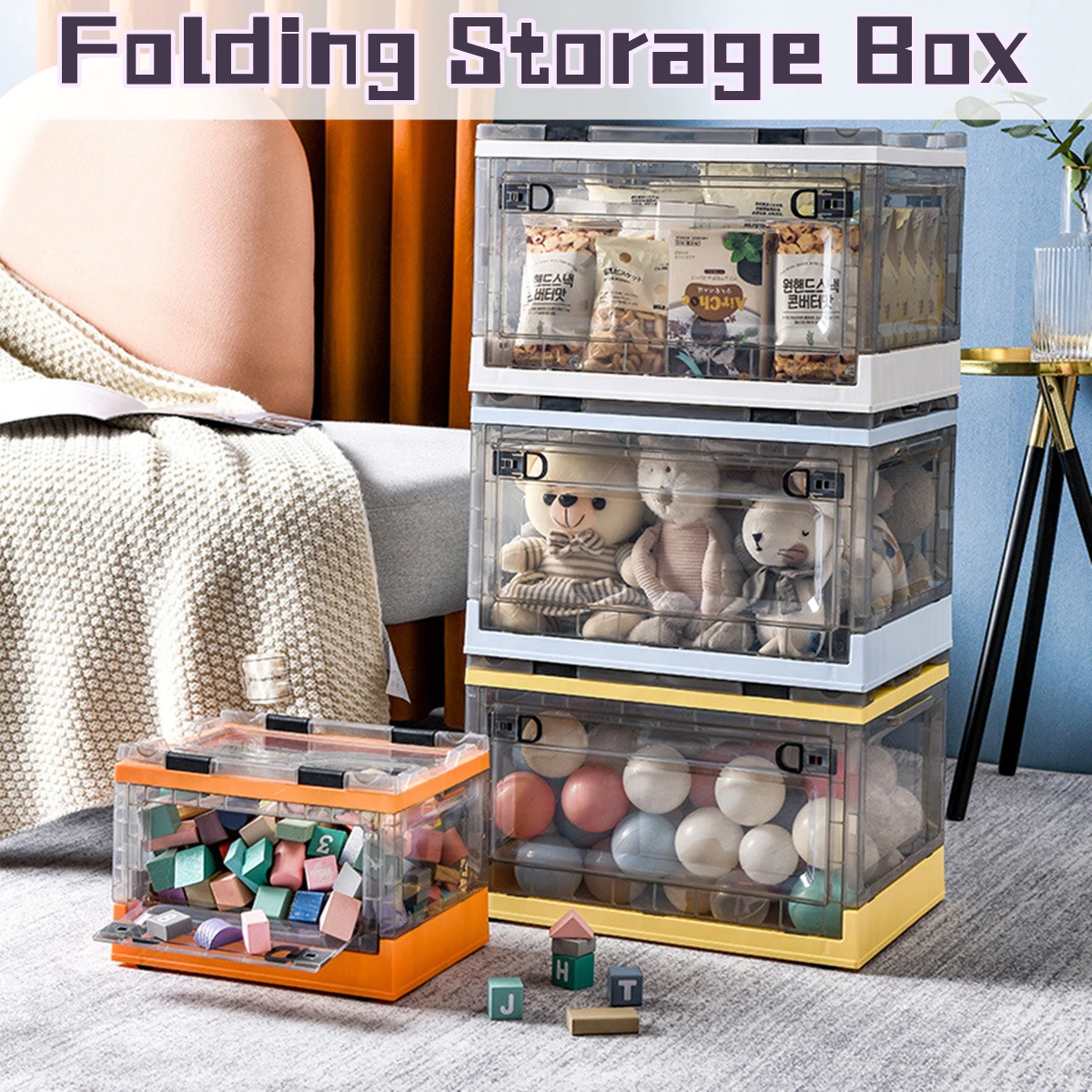 Plastic Folding Storage Boxes&bins | File Storage Box Organizer Lid ...