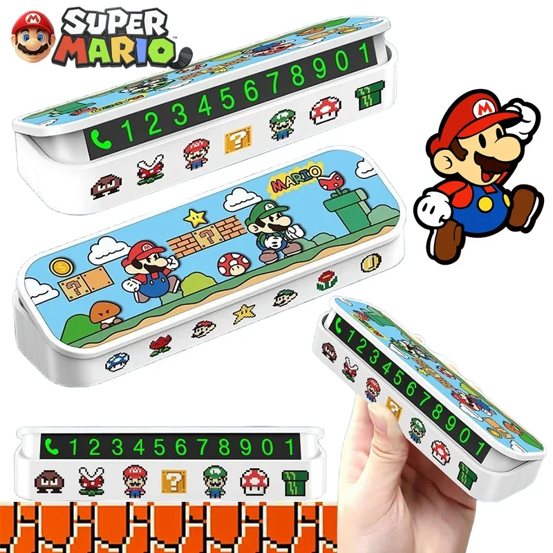 Super-Mario-Bros-Temporary-Parking-Card-Adjustable-Phone-Number-Plates ...