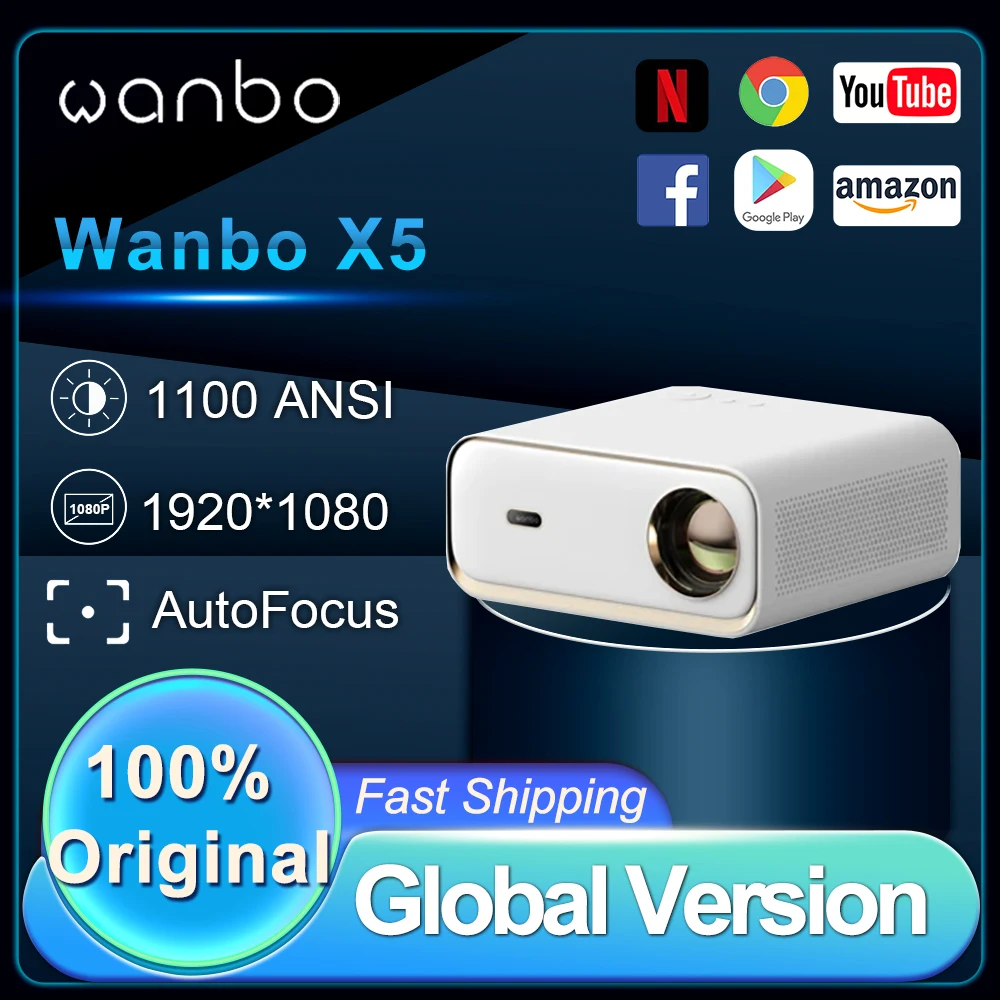 Wanbo-X5-Smart-Portable-Projector-Android-9-0-1100ANSI-Lumens-Full-HD ...
