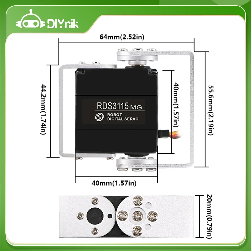 Dsservo RDS3115MG Digital Servo RC 17KG Large Torque 180 270 Degree ...