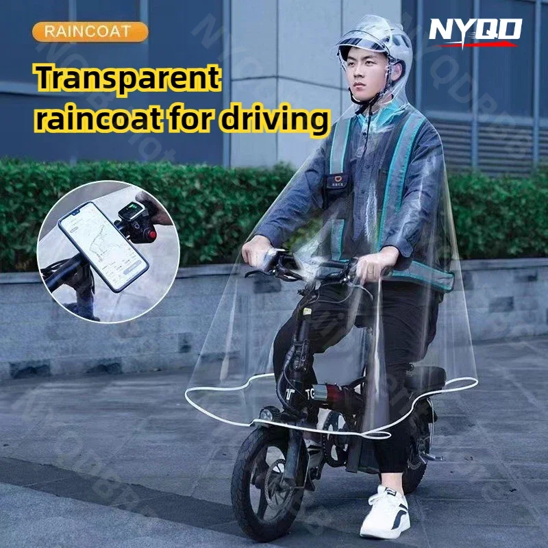 Specialized Folding Raincoat Electric Riding Fully Transparent Raincoat ...