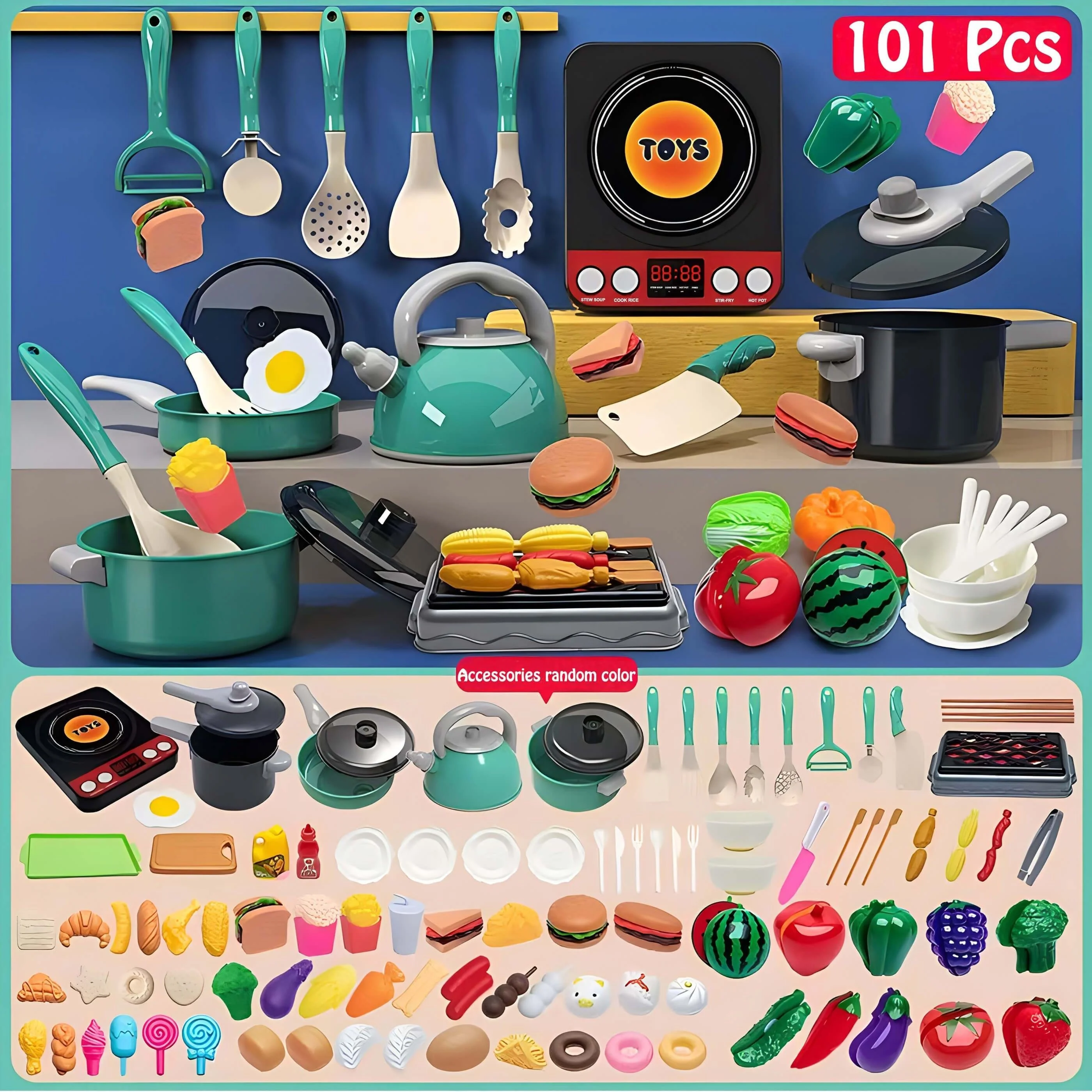 Colorful-Kitchen-Playset-with-Cutting-Fruit-and-Vegetable-Toys-Cooking ...