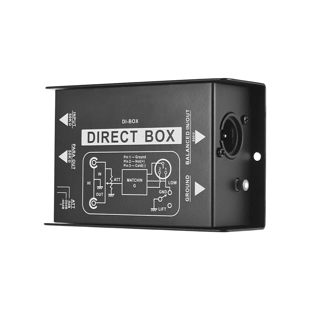 Audio Box Signal Converter Audio DJ Equipment Single Channel DI-Box ...