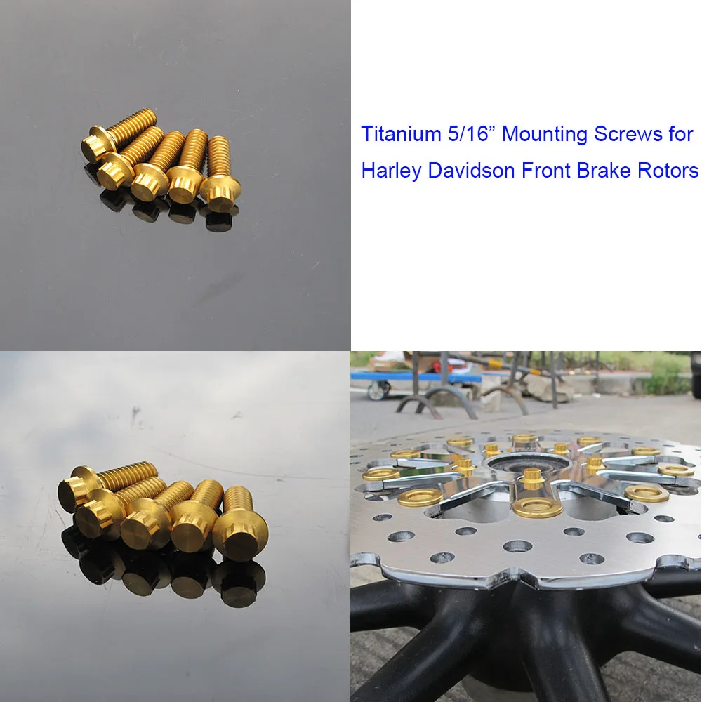 5-PCS-Gold-5-16-100-Titanium-Front-Brake-Rotor-Mounting-Bolts-For ...