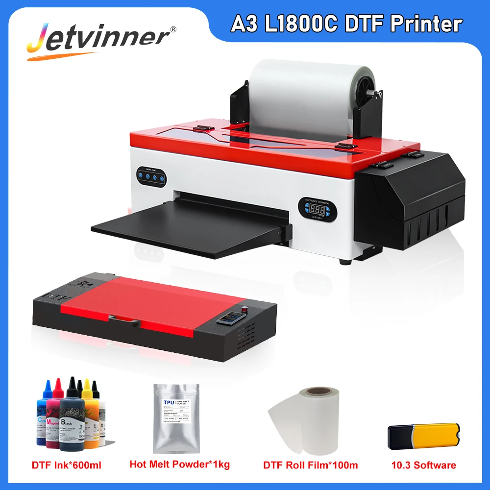 Dtf transfer drucker a3 dtf drucker für epson l1800 t shirt druckmaschine mit rollen zuführung ...