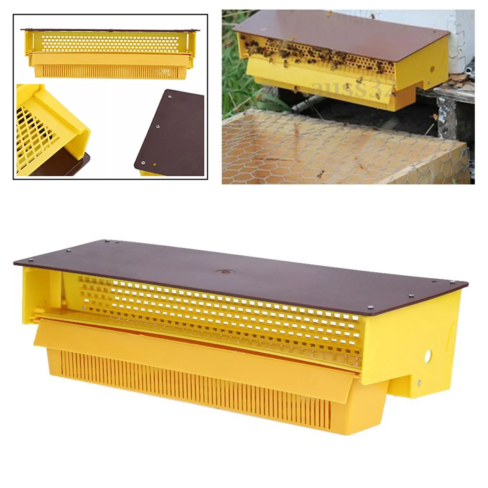 Beekeeping-Plastic-Pollen-Trap-Yellow-W-Removable-Ventilated-Pollen ...
