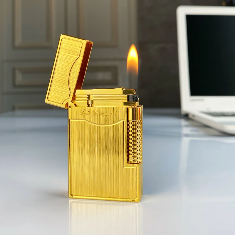 Vintage-Lighter-with-Brass-Shell-Bright-Sound-Windproof-Gas-Lighter-for ...