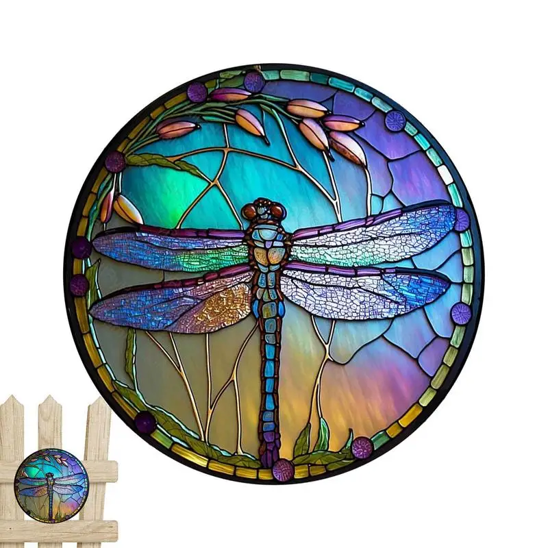 Dragonfly-Front-Door-Decor-Stained-Acrylic-Faux-Glass-Panels-with-Hole ...