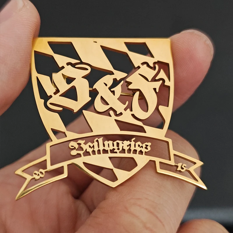 Custom Logo Brooch Customized Company Logo Employee Brooch 304L ...