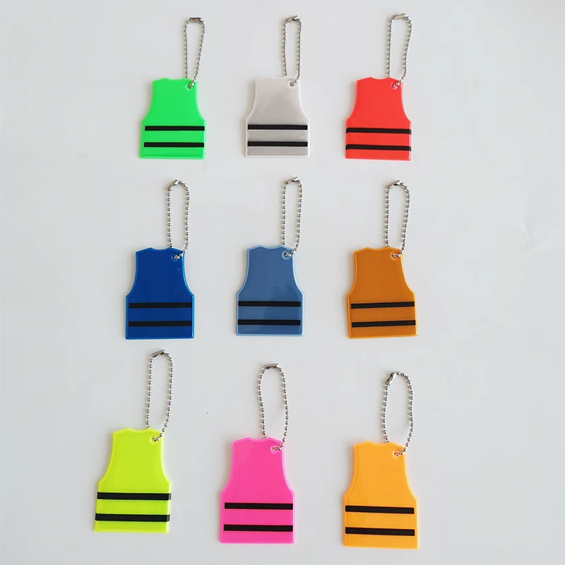 10Pcs-Vest-Model-Reflector-Reflective-Keychain-Bag-Keyrings-Accessories ...