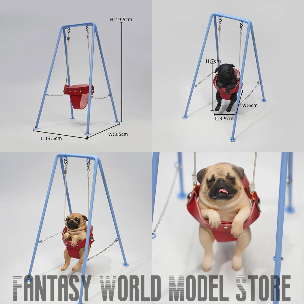 JXK-JXK174-1-6-Scale-Pug-on-the-Swing-Static-Mini-Animal-Model-Dog ...