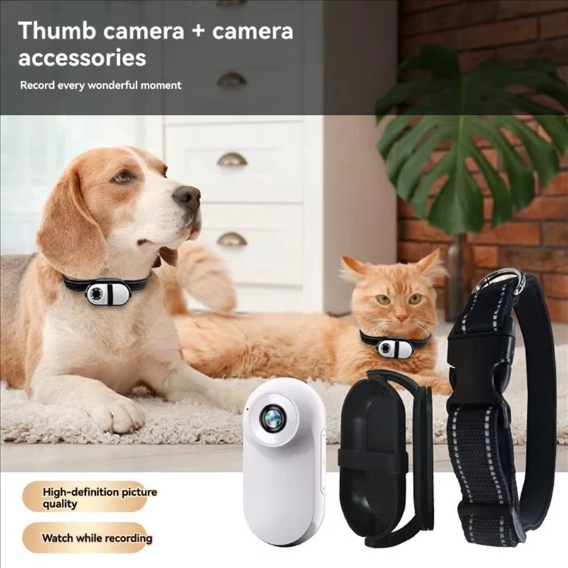 Pet Collar Camera Mini 0.96 Inch HD 1080P Dog Tracker Collar with WiFi ...