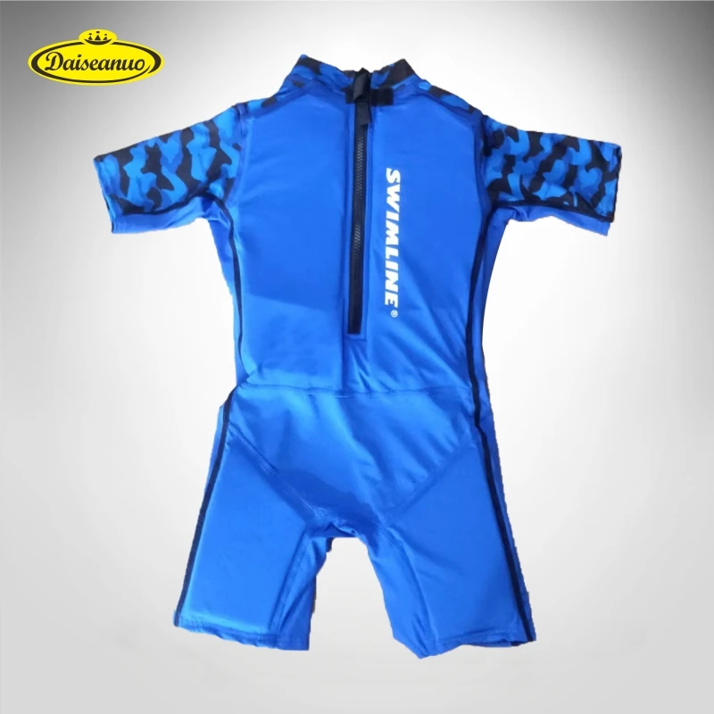 Kids-Swimsuit-Blue-Life-Jacket-Zippered-Comfortable-One-Piece-Swimming ...
