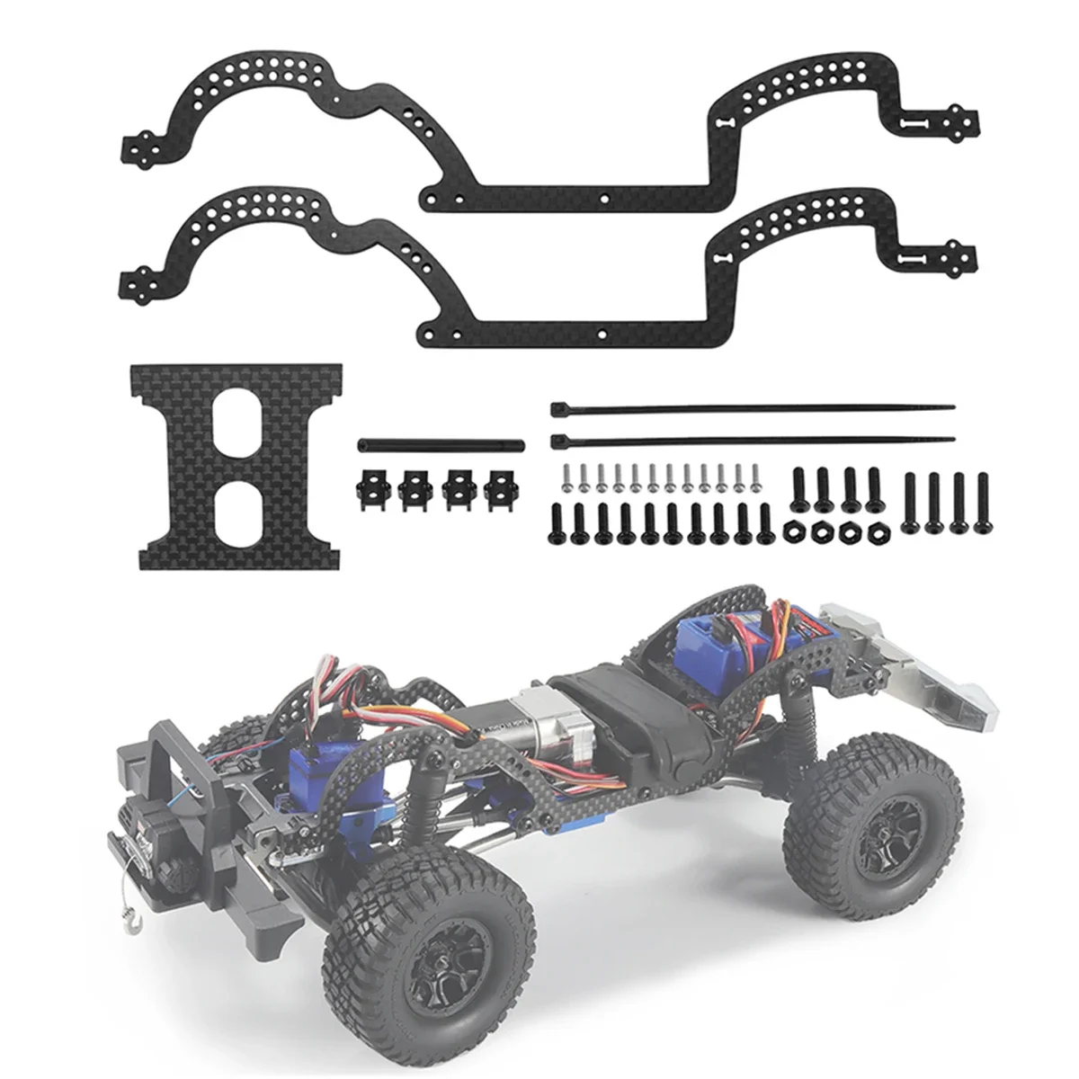 Kit-de-chasis-de-fibra-de-carbono-TRX4M-LCG-rieles-de-marco-para-coche ...