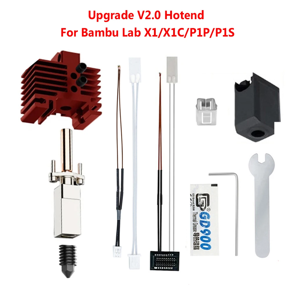 Upgrades V2.0 For Bambu Lab P1P Hotend Kit Bi Metal Throat For Bamboo ...