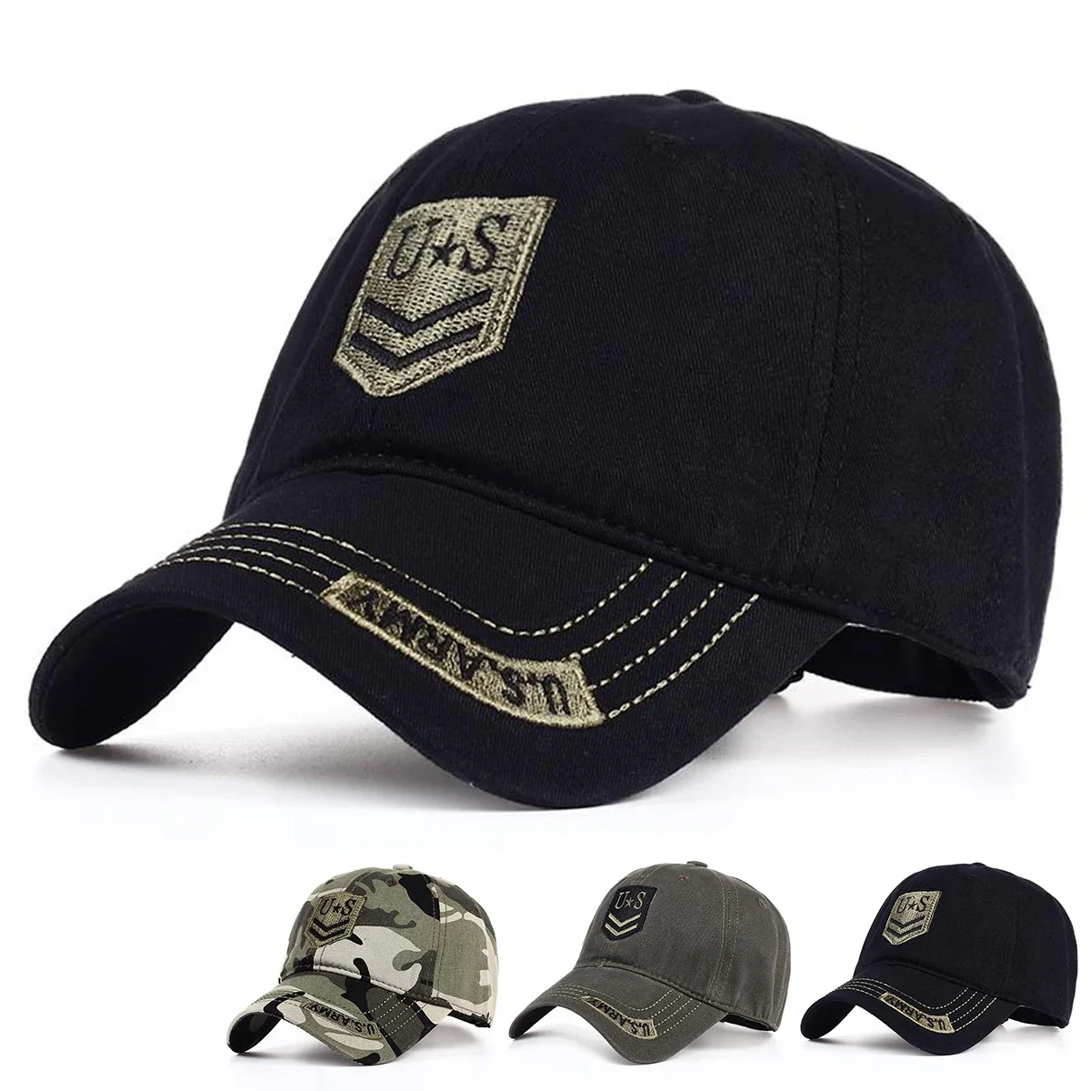 Unisex US Letter Embroidery Baseball Caps Spring and Autumn Outdoor ...