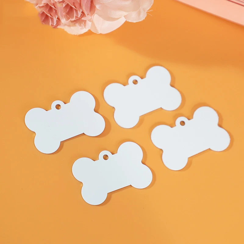 10/20pcs Sublimation Blank Dog Tags Aluminum Dog Id Tags Boneshaped Pet ...