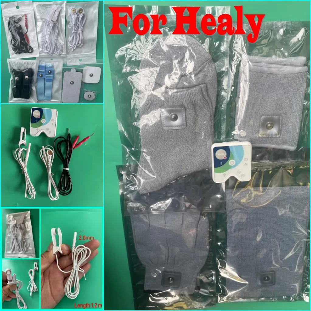 2 HEALY COMPATIBLE EAR CLIP CABLE ADHESIVE ELECTRODES CONNECTION CABLE ...