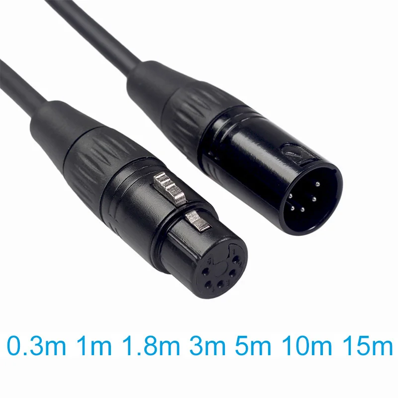 3Pin-5Pin-DMX-XLR-Male-to-Female-Cable-Microphone-Plug-jack-Wire-Guitar ...