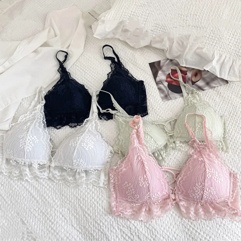 Lace Bras For Women Sexy Lingerie Front Closure Beauty Back Bralette ...