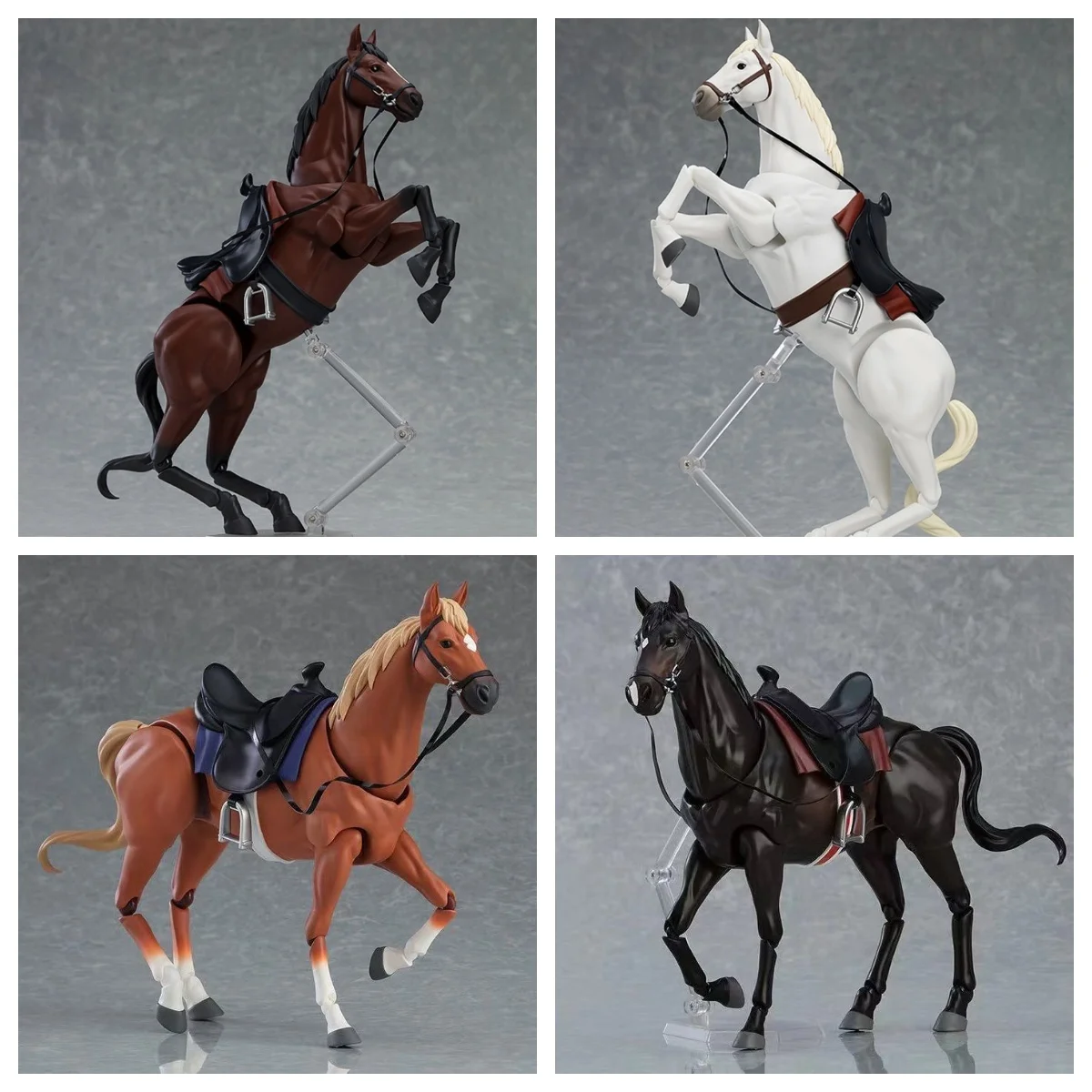 Premium Enhanced Joint Figma Horse 2.0 Body, White/Brown/Black/Orange ...