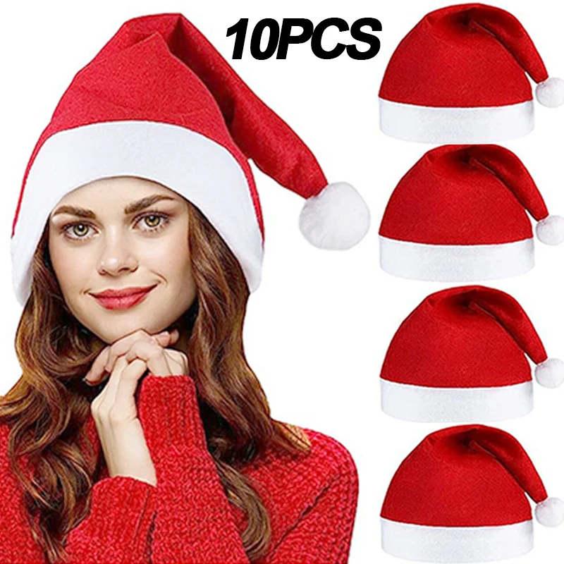 10-1Pcs-Christmas-Hats-for-Adult-Kids-New-Year-Merry-Christmas-Caps ...