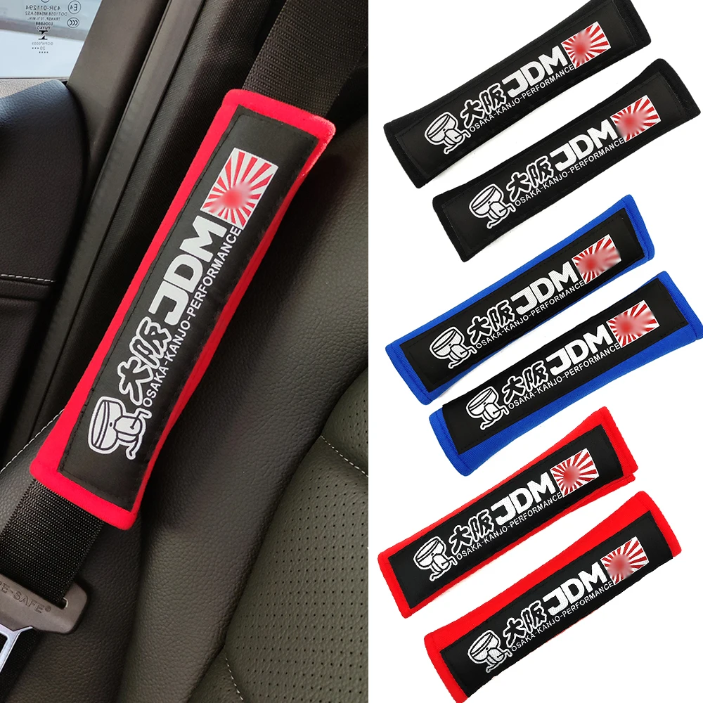 2pcs Car Interior JDM Seat Belt Cover Safety Belt Cover Shoulder Pad ...