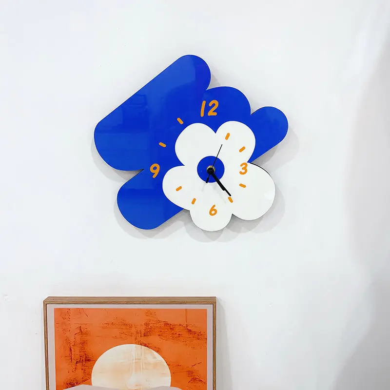 Wood-Cartoon-Art-Flower-Clocks-Living-Room-Silent-Wall-Clocks-Plastic ...