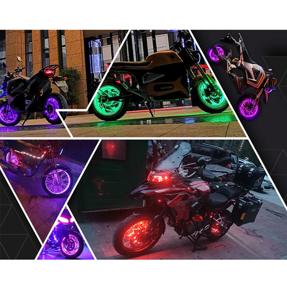 Motorcycle Wheel Hub Lamp Wireless Power Wheel Refit Supply Locomotive ...