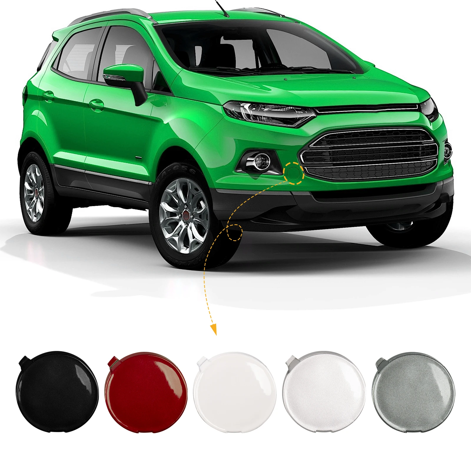 Front-Bumper-Tow-Hook-Cap-Towing-Eye-Cover-For-Ford-Ecosport-2013-2017 ...