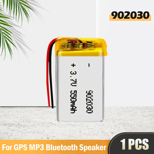 1PCS 902030 3.7V 550mAh Rechargebale Lithium Polymer Battery For MP3 ...