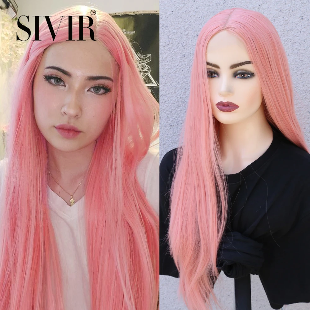 Sivir-Synthetic-Lace-Long-Straight-Hair-Pink-Purple-WHite-Brown-Color ...