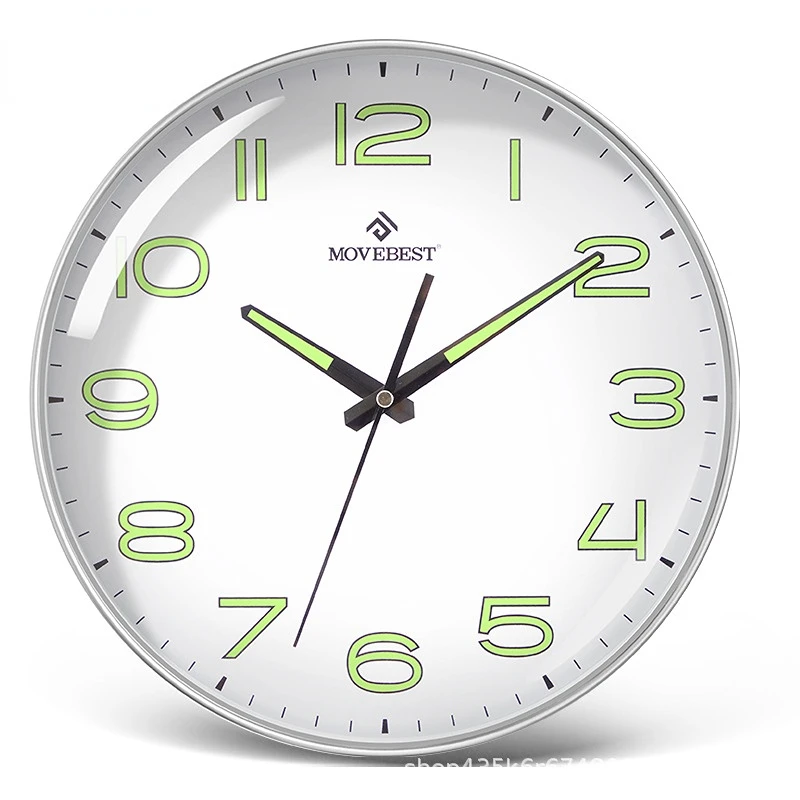 Luminous-wall-clock-living-room-simple-clock-punch-free-household-clock ...