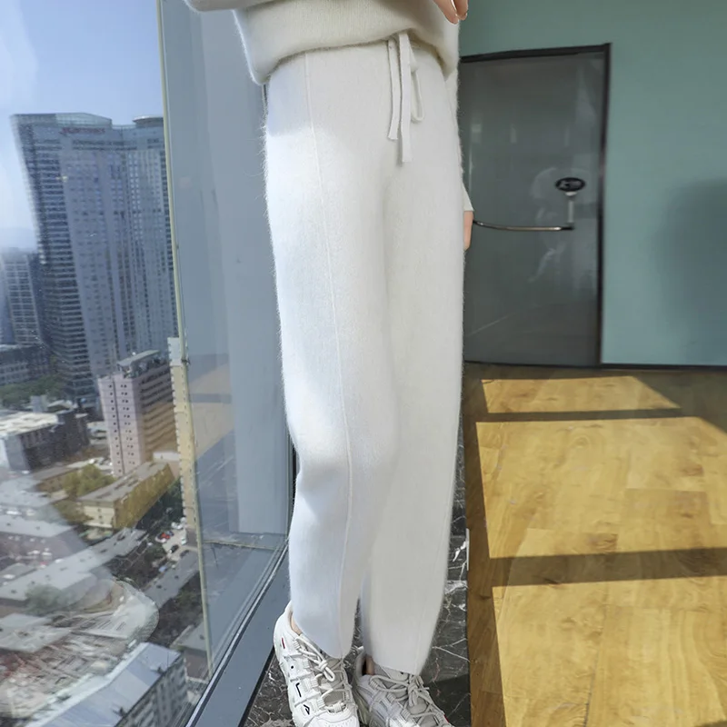 New-Mink-Fur-Casual-Pants-For-Autumn-Winter-Women-s-Thick-Warm-Loose ...