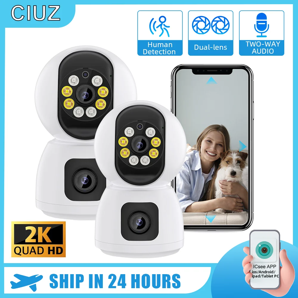 iCsee 2K 4MP PTZ IP Camera WIFI Smart Home Security Surveillance ...