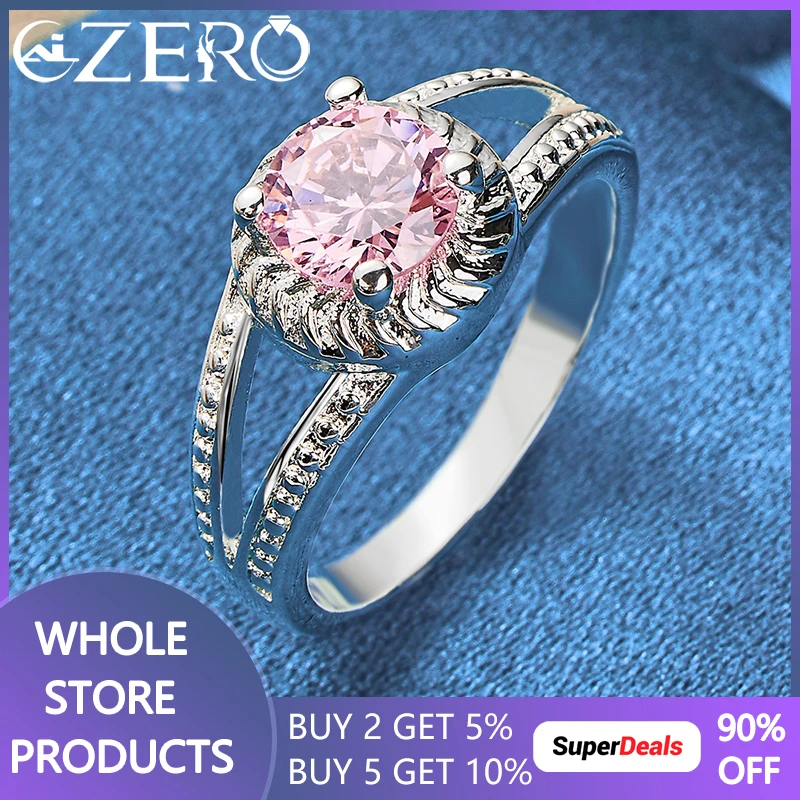 Popular-Brands-925-Sterling-Silver-Color-Pink-Crystal-Rings-For-Women ...