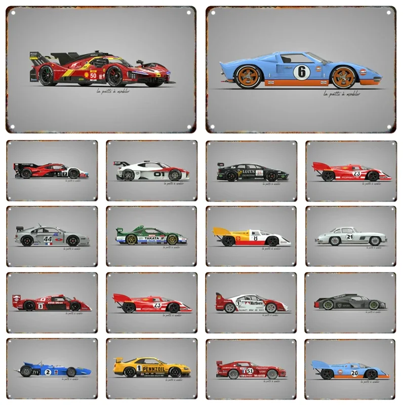 Vintage-F1-Racing-Car-Metal-Poster-Signage-Tin-Painting-Car-Plaque ...